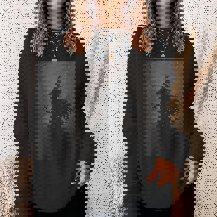 Occult Gothic Crow Witch Dark Goth Horror Satanic Witchcraft Sweatshirt ...