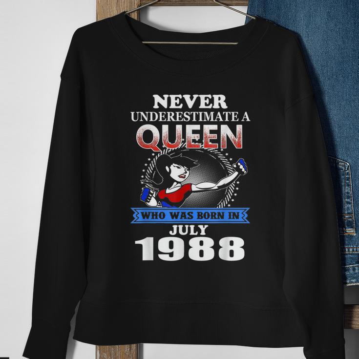 Never Underestimate A Queen Born In July 1988 Sweatshirt | Mazezy