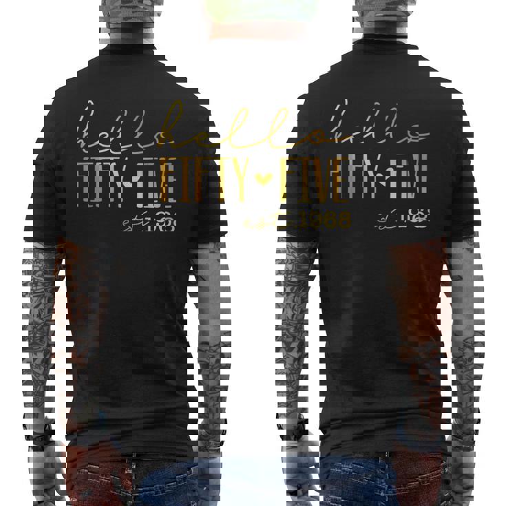 55Th Birthday Hello 55 Years Old Est 1968 Born In 1968 Mens Back Print ...