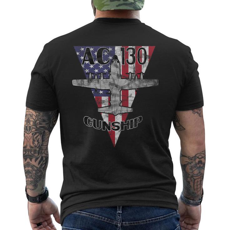 Ac-130 Gunship Patriotic Airplane Vintage Men's T-shirt Back Print | Mazezy