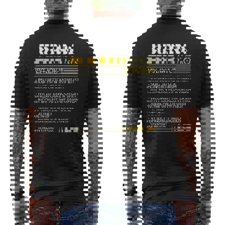 Brianna Name Gift Brianna Facts V2 Mens Back Print T-shirt - Seseable