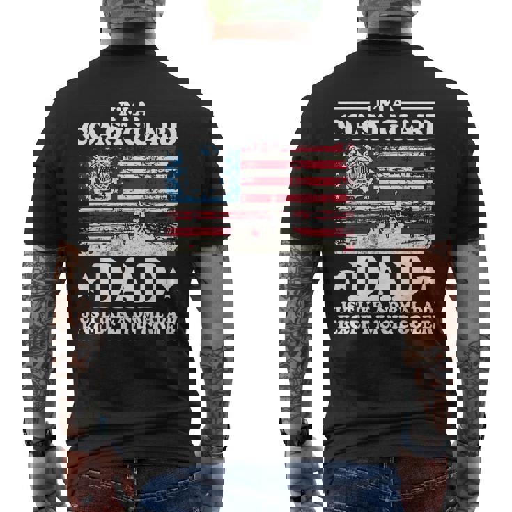 Coast Guard Dad American Flag Military Family Men's Back Print T-shirt ...