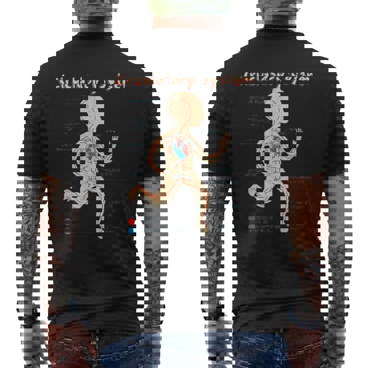 Cute Anatomy The Circulatory System Men's T-shirt Back Print | Mazezy