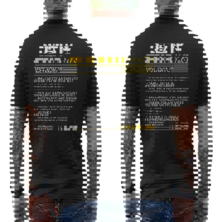 Destiny Name Gift Destiny Facts V4 Mens Back Print T-shirt - Seseable