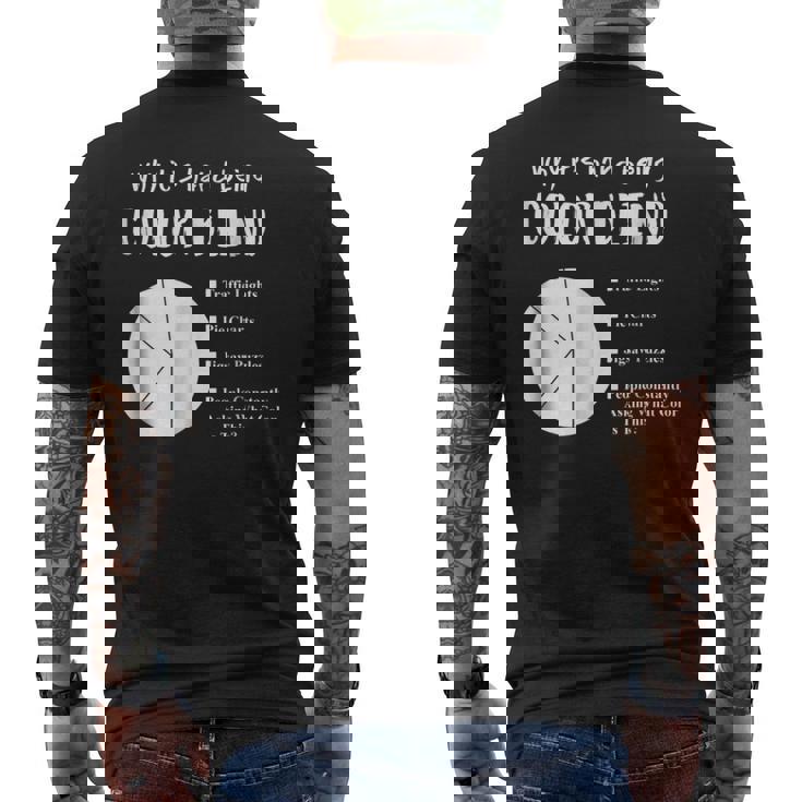 Funny Color Blind Pie Chart Mens Back Print T-shirt | Mazezy