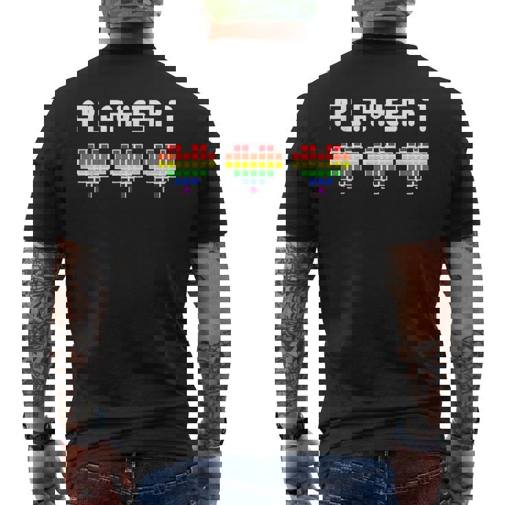 Gaymer Player 1 Gay Couple Pride Flag Lgbtq Cool Lgbt Gift Mens Back ...