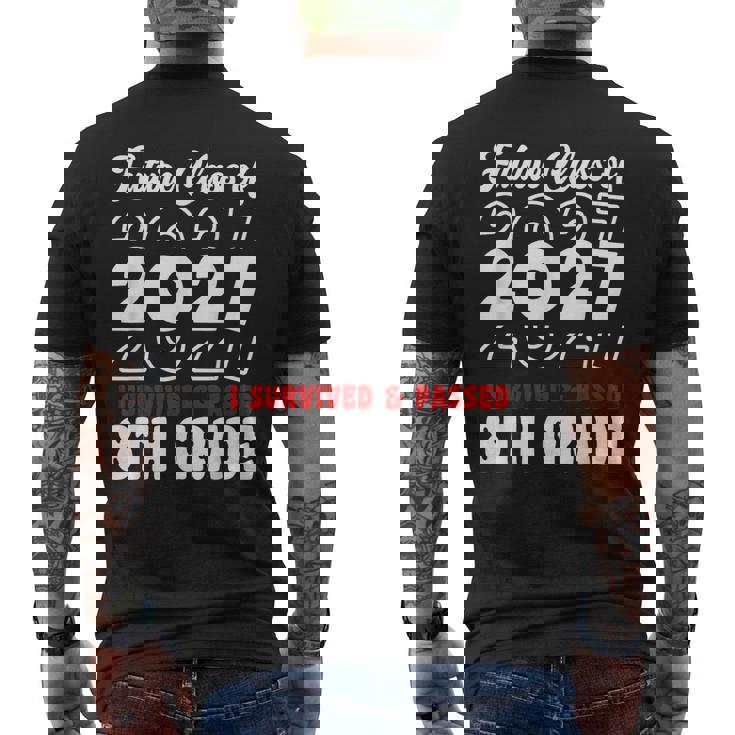 Graduation 2023 Future Class Of 2027 I Survived 8Th Grade Mens Back Print T-shirt - Thegiftio