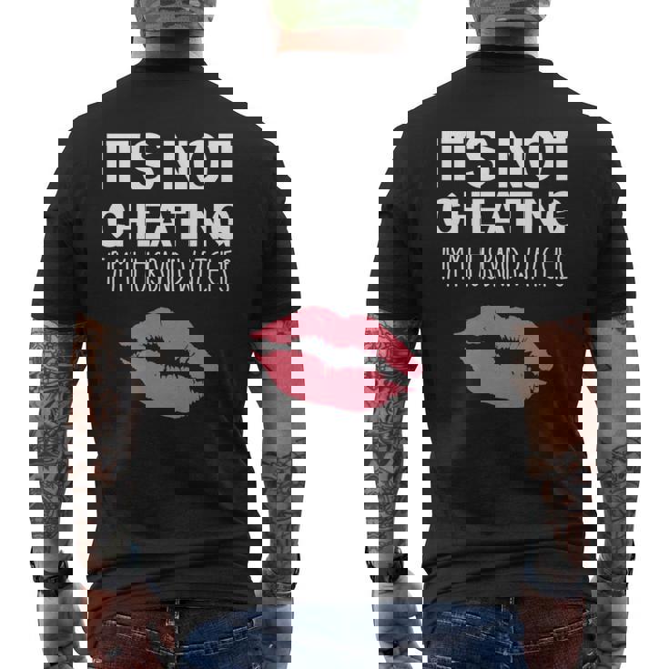 It's Not Cheating If My Husband Watches Men's T-shirt Back Print | Mazezy