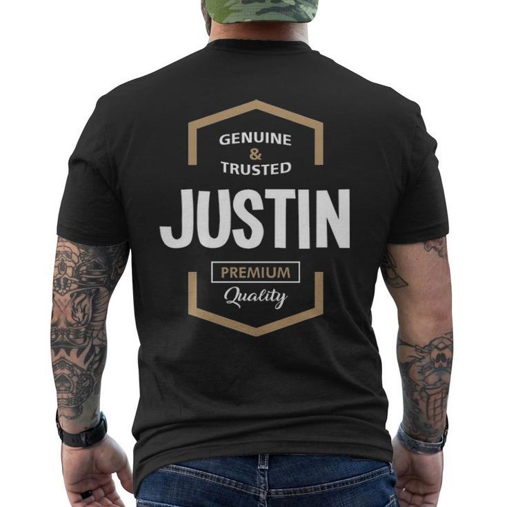 Justin Name Gift Justin Quality Mens Back Print T-shirt - Seseable