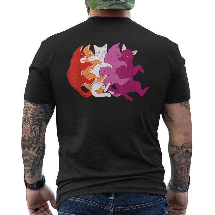 Lgbtq Lesbian Pride Flag - Cats Pile Lesbian Mens Back Print T-shirt ...