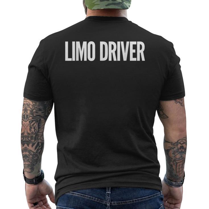 Limo Driver Job Title Work Uniform Costume Men's Back Print T-shirt ...
