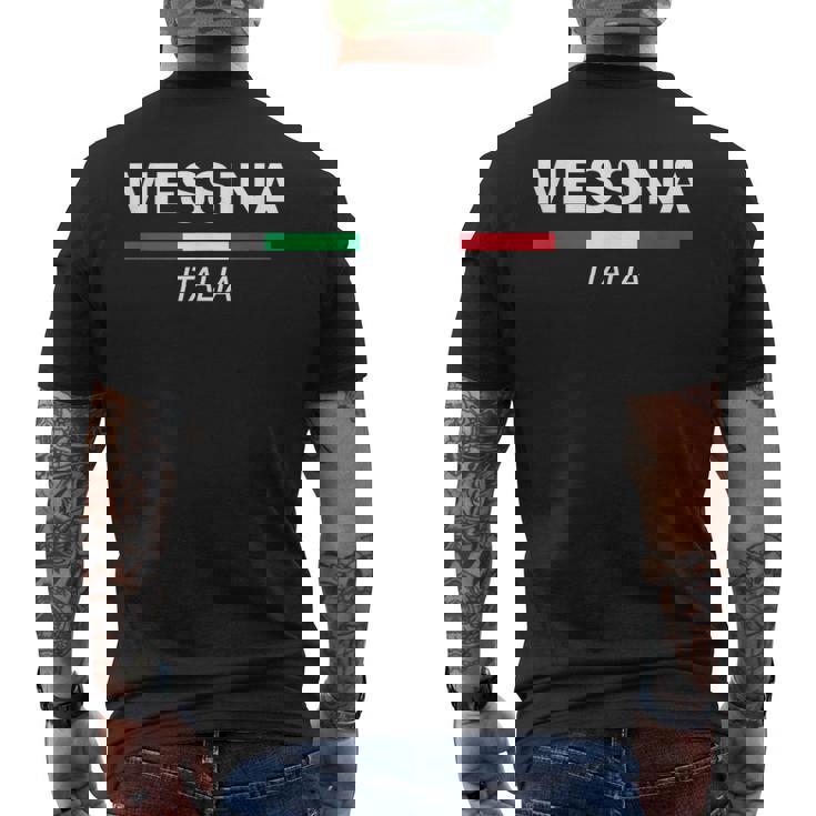 Messina Italian Name Family Reunion T Italy Flag Mens Back Print T ...