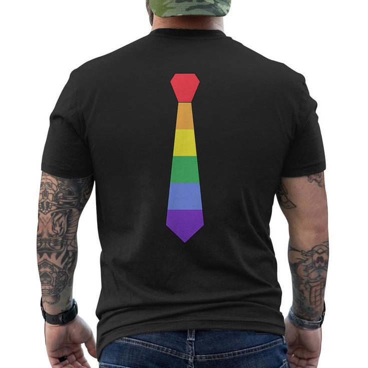 Necktie Suit Tie Tuxedo Gay Pride Flag Color Wedding Mens Back Print T ...