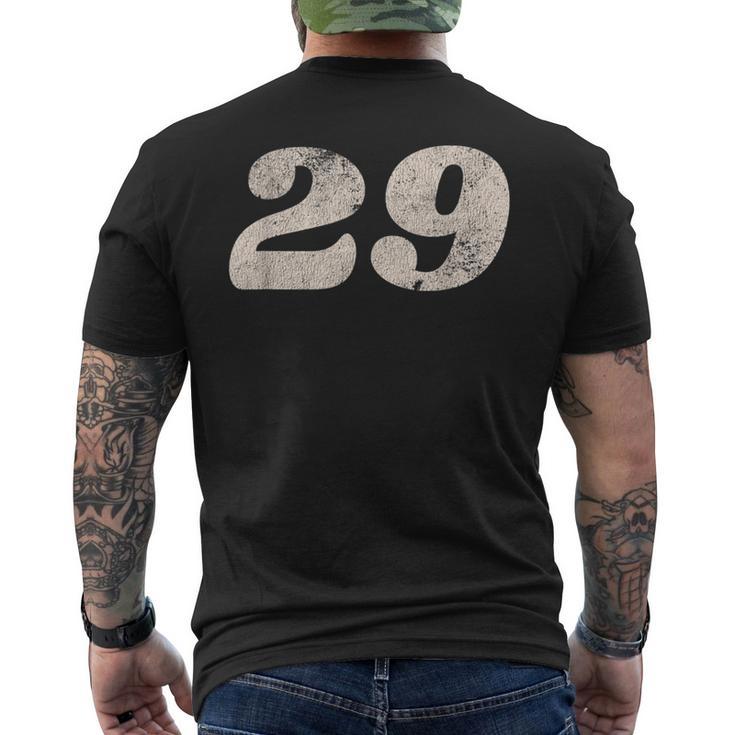 Number 29 Twenty-Nine Retro Motorcycle Racing Men's T-shirt Back Print ...