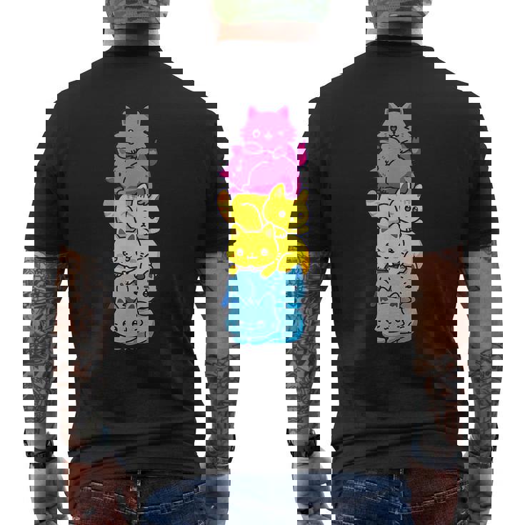 Pansexual Pride Cat Lgbt Pan Flag Nonbinary Cute Cats Pile Mens Back ...