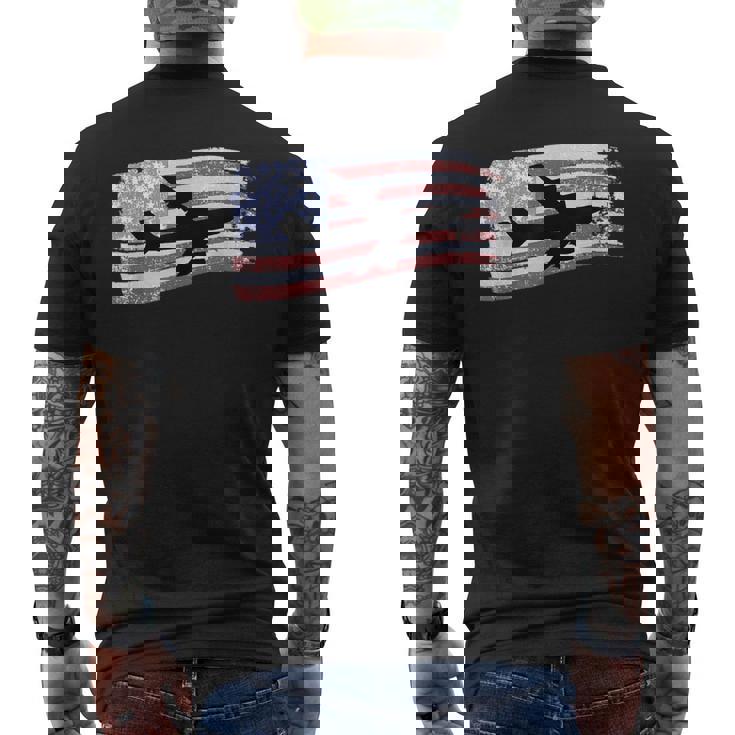 Rc-135 Rivet Joint Spy Plane Distressed Us Flag Men's T-shirt Back ...