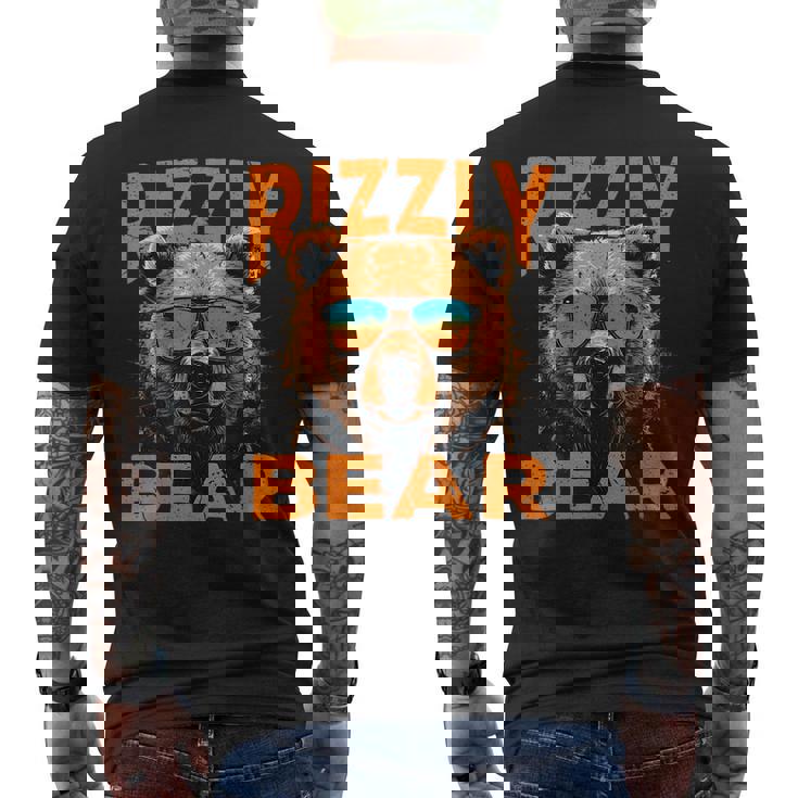 Rizzly Bear Cool Grizzly Bear Wearing Sunglasses Funny Memes Mens Back Print T-shirt | Mazezy
