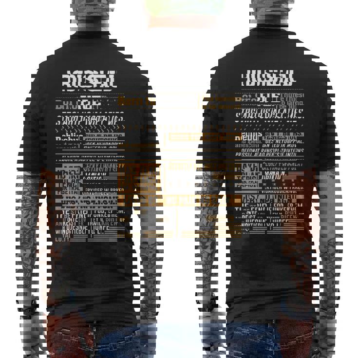 Rousseau Name Gift Rousseau Born To Rule Mens Back Print T-shirt - Seseable