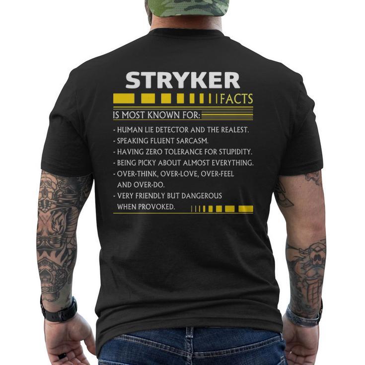 Stryker Name Gift Stryker Facts V2 Mens Back Print T-shirt - Seseable