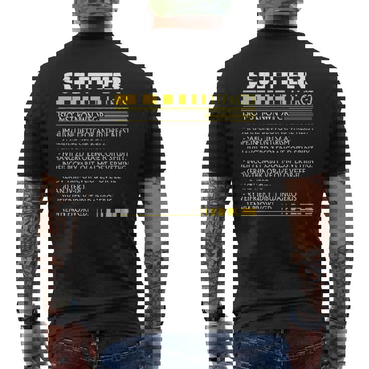 Sutter Name Gift Sutter Facts V2 Mens Back Print T-shirt | Seseable