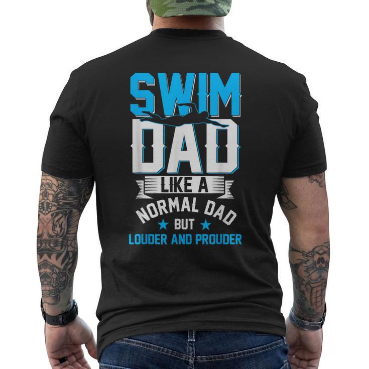 Swim Dad Like A Normal Dad But Funny Swim Dad Fathers Day Mens Back ...