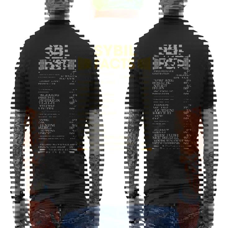 Sybil Name Gift Sybil Facts Mens Back Print T-shirt - Seseable