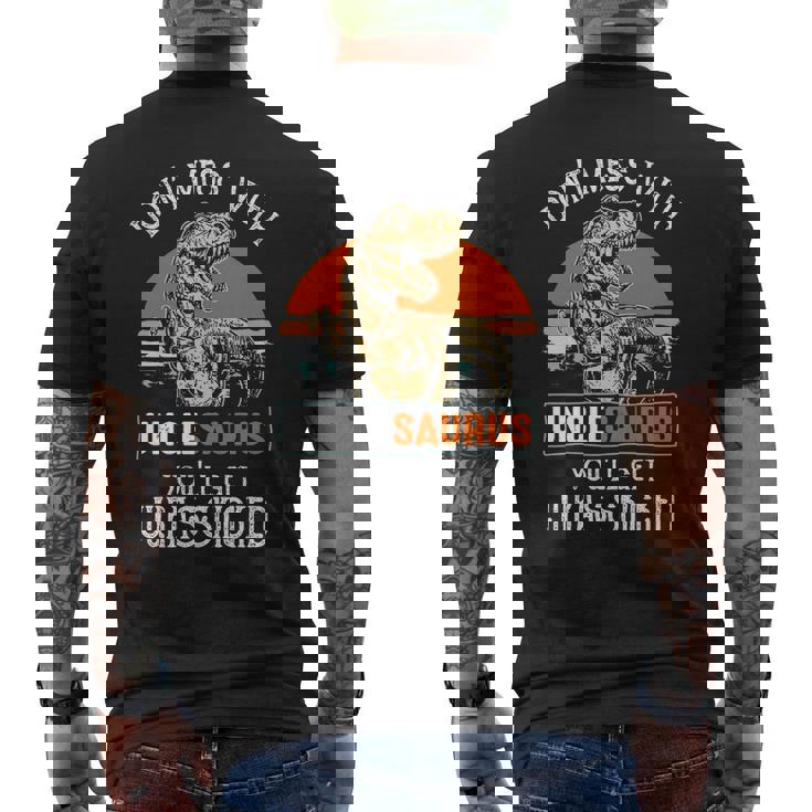 Uncle Gift Dont Mess With Unclesaurus Mens Back Print T-shirt - Seseable