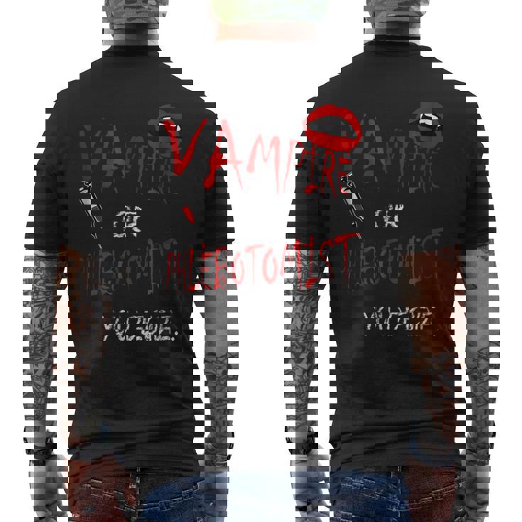 Vampire Phlebotomist Job Career Meme Men's Back Print T-shirt | Mazezy