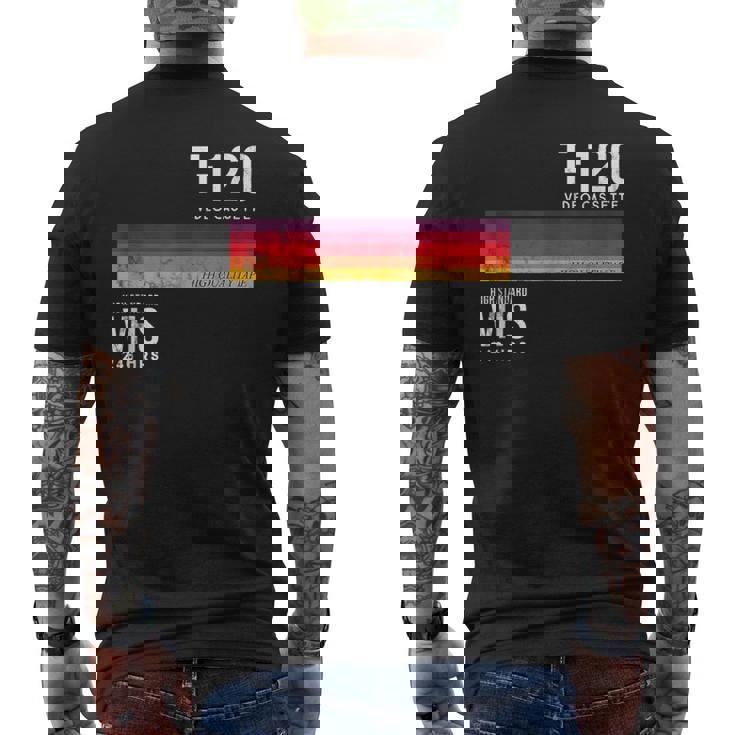 Vintage 80S Video Cassette Tape Vhs Mens Back Print T-shirt - Seseable