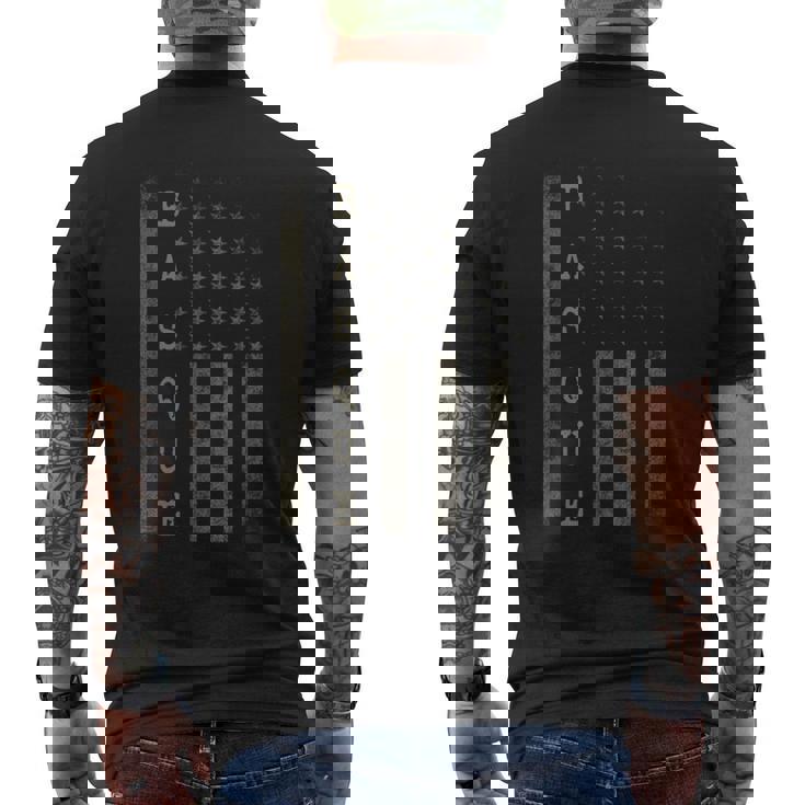 Vintage American Flag Basque Pride Mens Back Print T-shirt | Mazezy