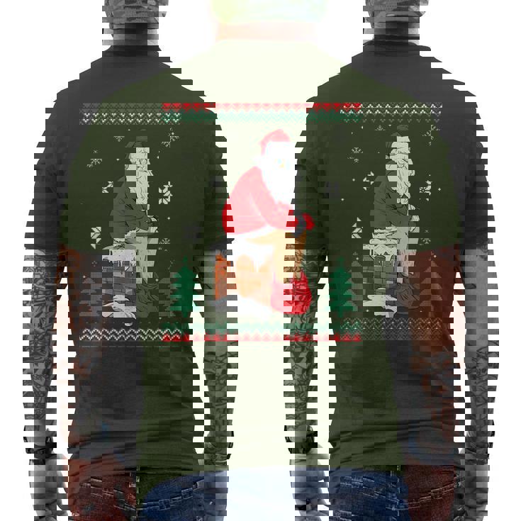 Santa Pooping Down The Chimney Ugly Sweater Christmas Men's T-shirt ...