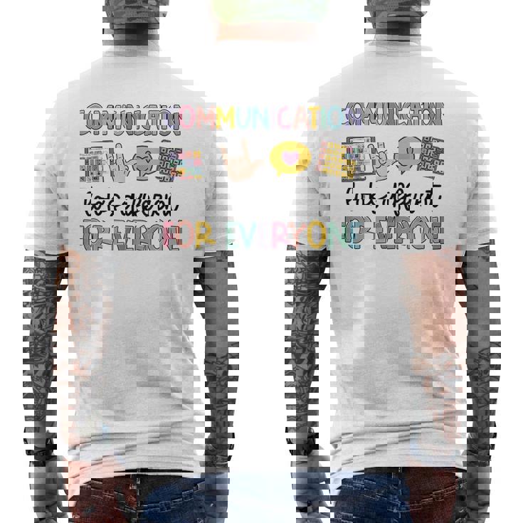 Autism Communication Looks Different For Everyone Mens Back Print T ...