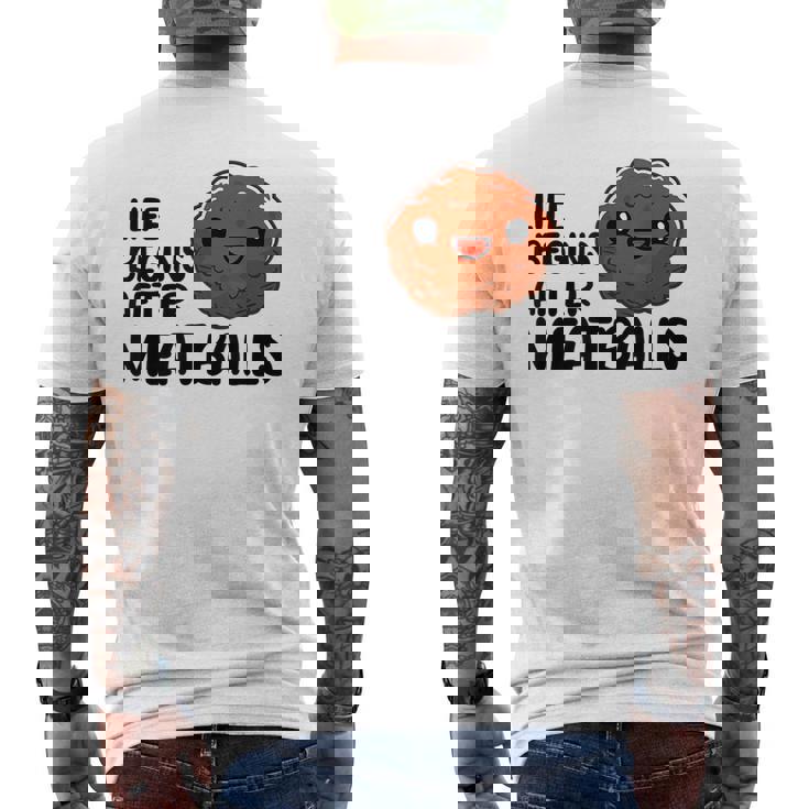 Funny Meatball Meme - Italian Food Lovers Mens Back Print T-shirt | Mazezy