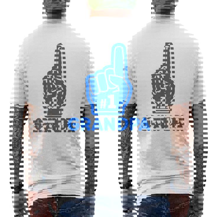 Number One Grandpa Father Day Birthday Granpa 1 Foam Finger Men's Back ...