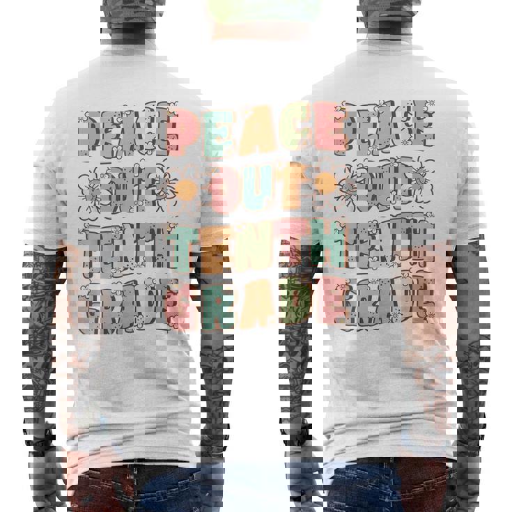 Peace Out Tenth Grade Cute Groovy Last Day Of 10Th Grade Mens Back ...