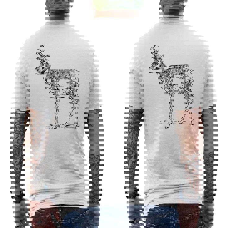 Pronghorn Antelope Men's T-shirt Back Print | Mazezy