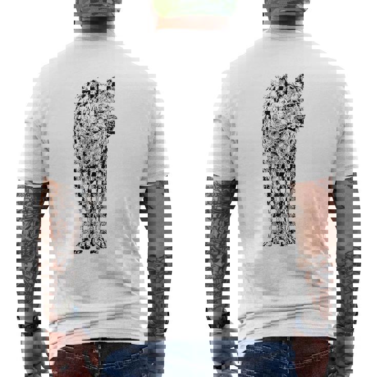 Spotted Hyena Wildlife For Hyena Fans Men's T-shirt Back Print | Mazezy
