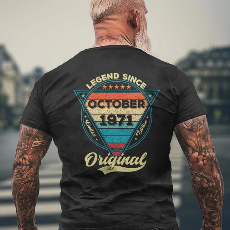 52Th Birthday Legend Since October 1971 52 Years Old Men's T-shirt Back ...