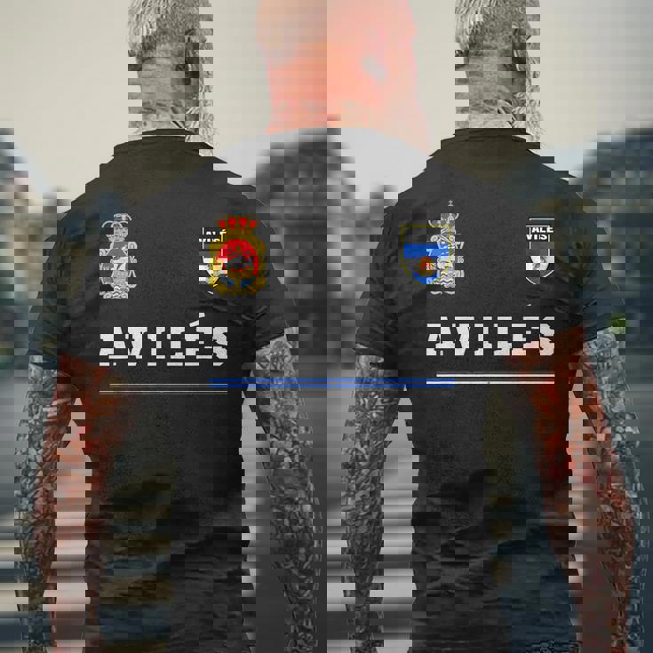 Avilés SoccerSports Flag Football Mens Back Print T-shirt | Mazezy