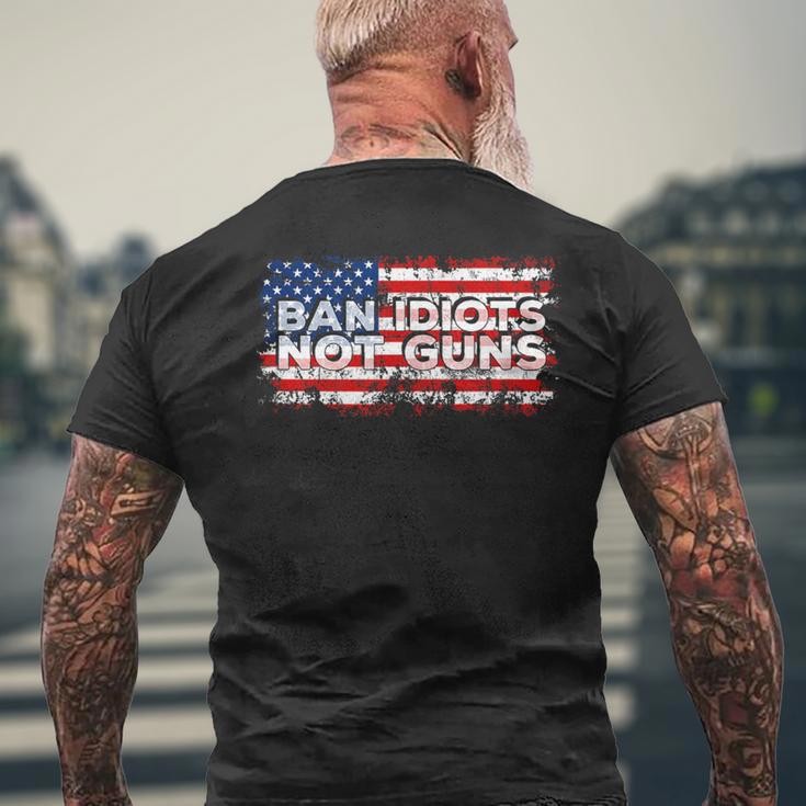 Ban Idiots Not Guns Gun Fans Men's T-shirt Back Print | Mazezy