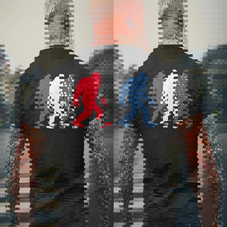 Bigfoot 4Th Of July Sasquatch American Flag Patriotic Usa Men's Back Print T-shirt | Mazezy