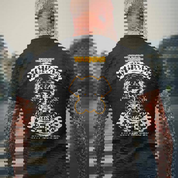 Biker Grumpy Old Unmedicated Biker Warning Custom Men's Back Print T-shirt | Mazezy