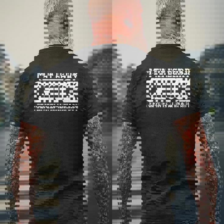 Chuck Personal Name First Name Chuck Men's Back Print T-shirt | Mazezy