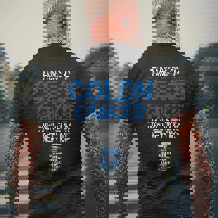 Colon Cancer Fighter Can Of Whoop Ass Quote Awareness Men's T-shirt ...