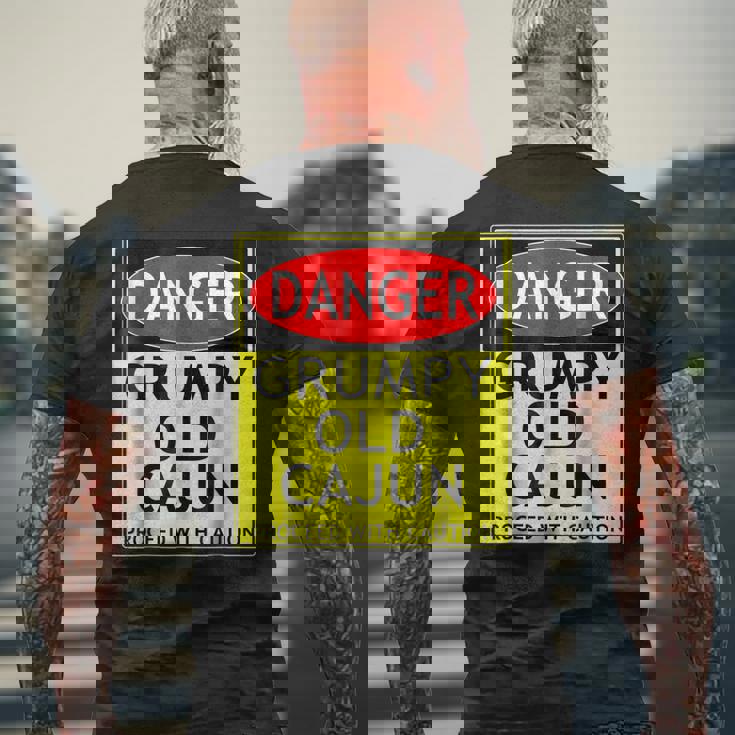 Danger Grumpy Old Cajun Proceed With Caution Men's Back Print T-shirt | Mazezy