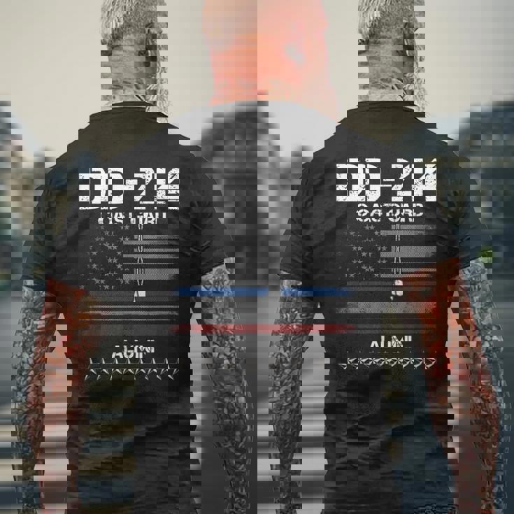 Dd214 Us Coast Guard Alumni American Flag Vintage Mens Back Print T ...