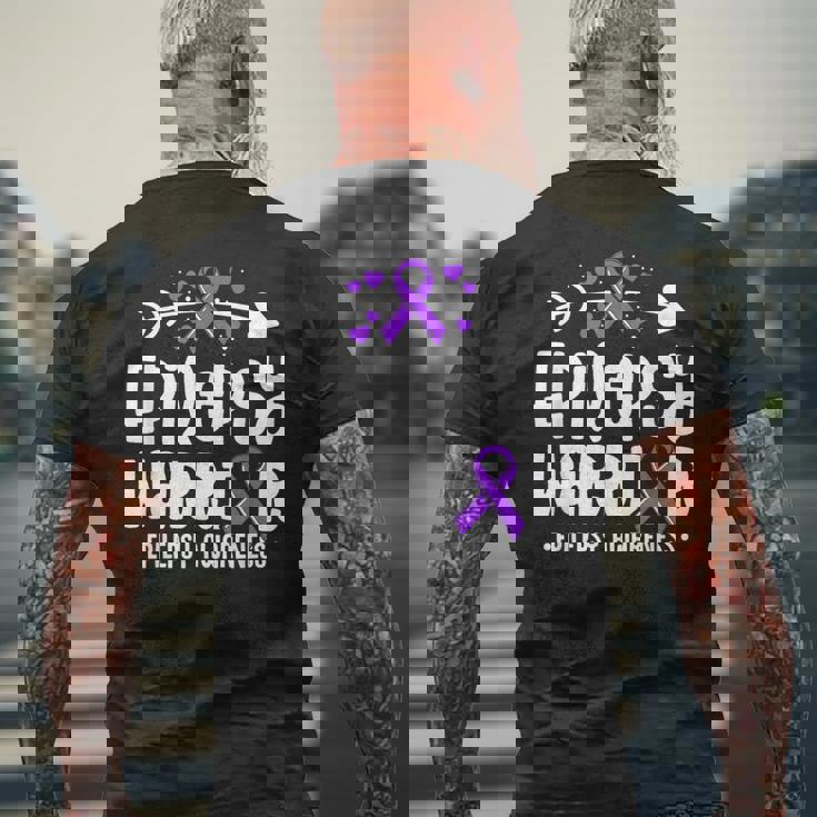 Epilepsy Warrior Ribbon Purple Epilepsy Awareness Support Mens Back ...