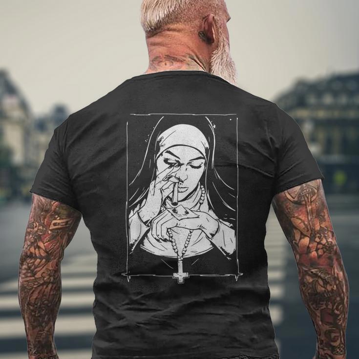 Funny Unholy Drug Nun Costume Essential Costume Mens Back Print T-shirt ...