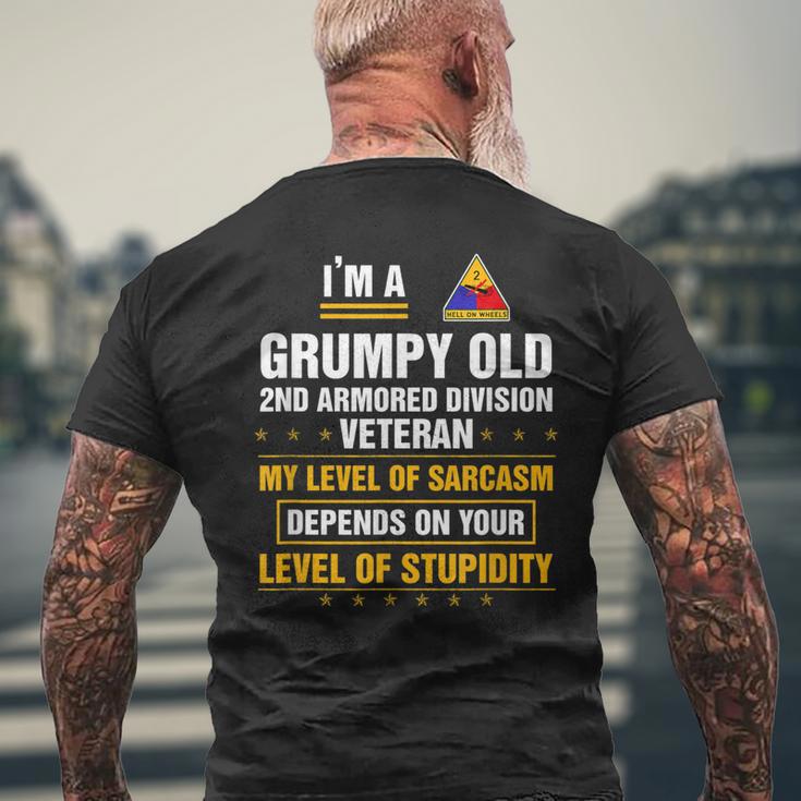 Grumpy Old 2Nd Armored Division Veteran Veterans Day Men's Back Print T ...