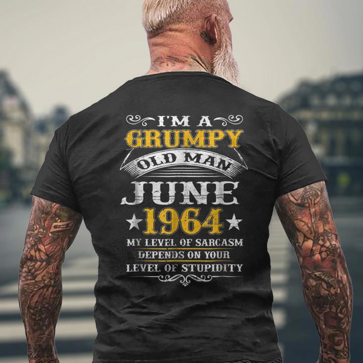 Grumpy Old Man June 1964 54Th Birthday Men's Back Print T-shirt | Mazezy